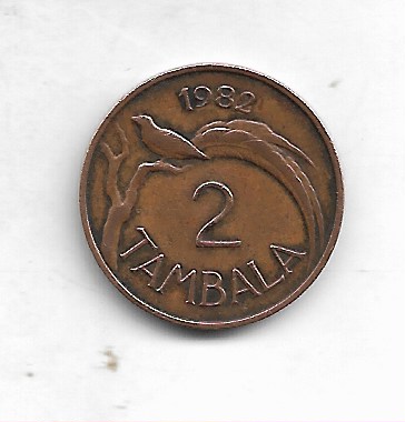 MALAWI ~ 2 Tambala, 1982 ~ RARE COPPER COIN ~ J-23 – Indian Hobby Club