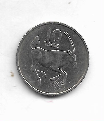 BOTSWANA ~ 10 Thebe ~ 1980 ~ RARE COIN ~ F-24 – Indian Hobby Club