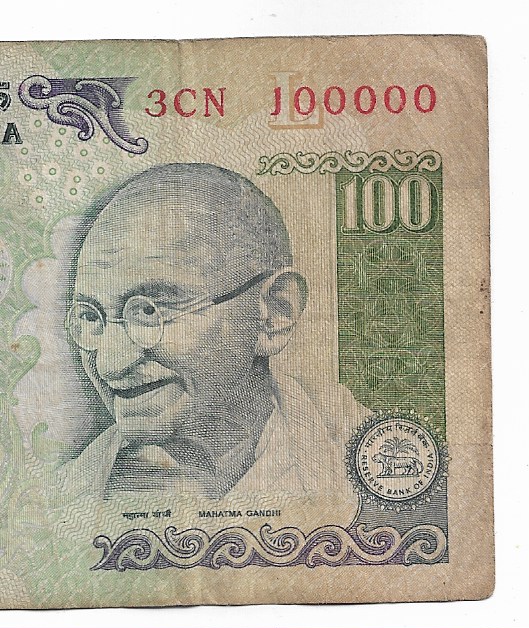 100 RUPEE ~ ” 100000 ” D.SUBBARAO, 2011 ~ FANCY SERIAL NO. NOTE ~ F-1/ ...