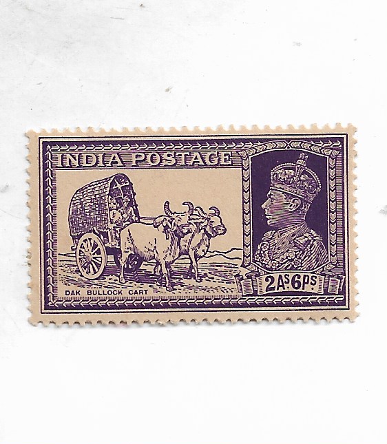 GEORGE VI ~ 2 Annas & 6 Pice ( DAK BULLAK CART ) MINT RARE STAMP ( WITH ...