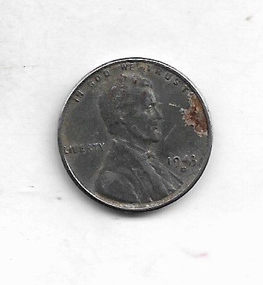 UNITED STATES ~ 1 Cent “Steel Cent”, 1943 ~ ( Wheat Cent 1943 Zinc ...