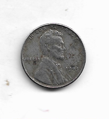 UNITED STATES ~ 1 Cent “Steel Cent”, 1943 ~ ( Wheat Cent 1943 Zinc ...