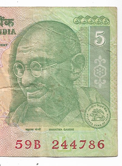 5 RUPEE ~ ENDING 786 SERIAL, Y.V.REDDY ~ RARE NOTE ~ F-1/6 – Indian ...