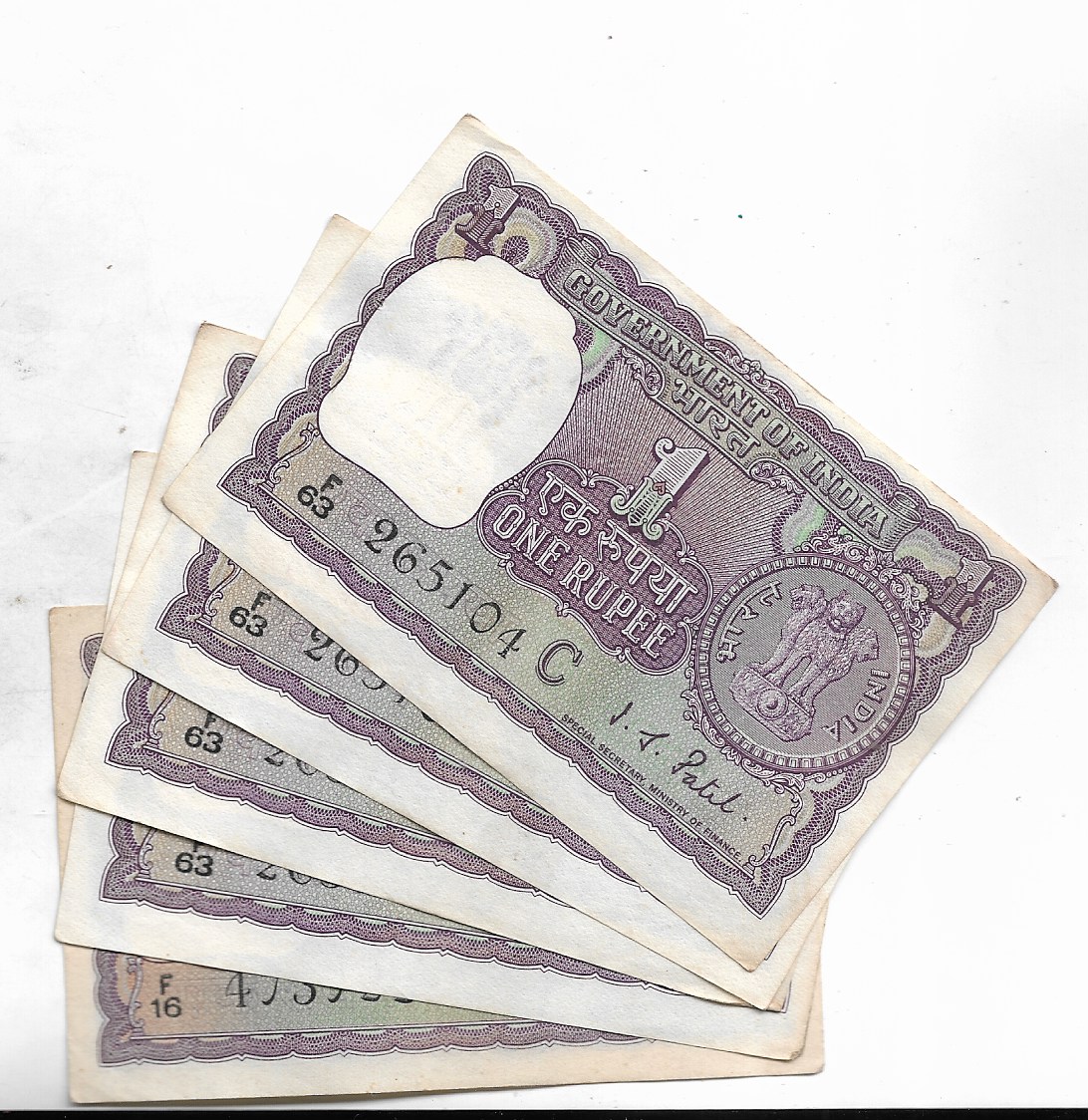 1 RUPEE ~ 1969, “F” PRIFIX, “C” INSET ~ I.G.PATEL ~ UNC RARE NOTE ~ A ...