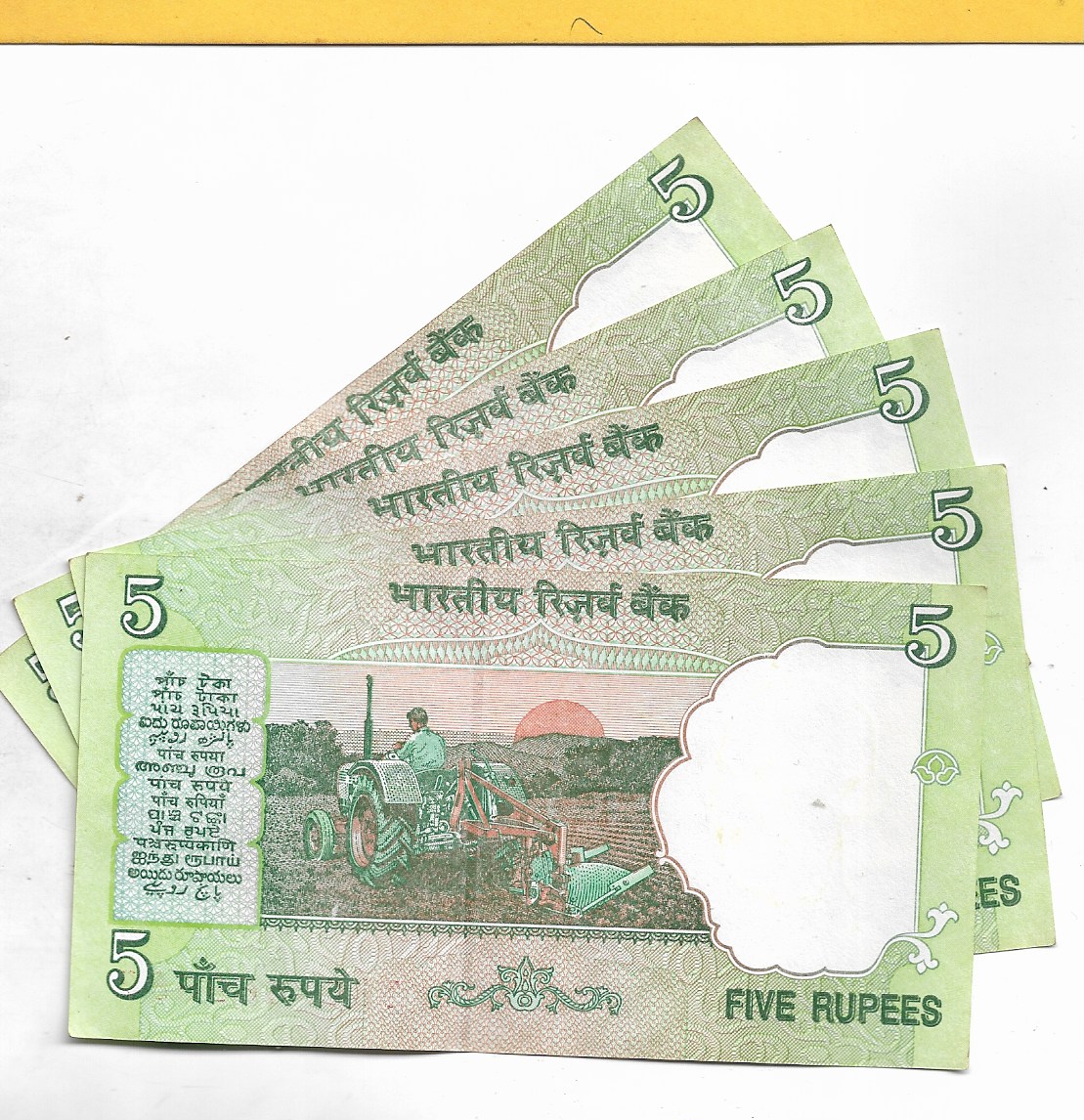 5 RUPEE ~ BIMAL JALAN ~ “C” PRIFIX, “L” INSET ( TRACTOR ON BACK ) ~ UNC ...
