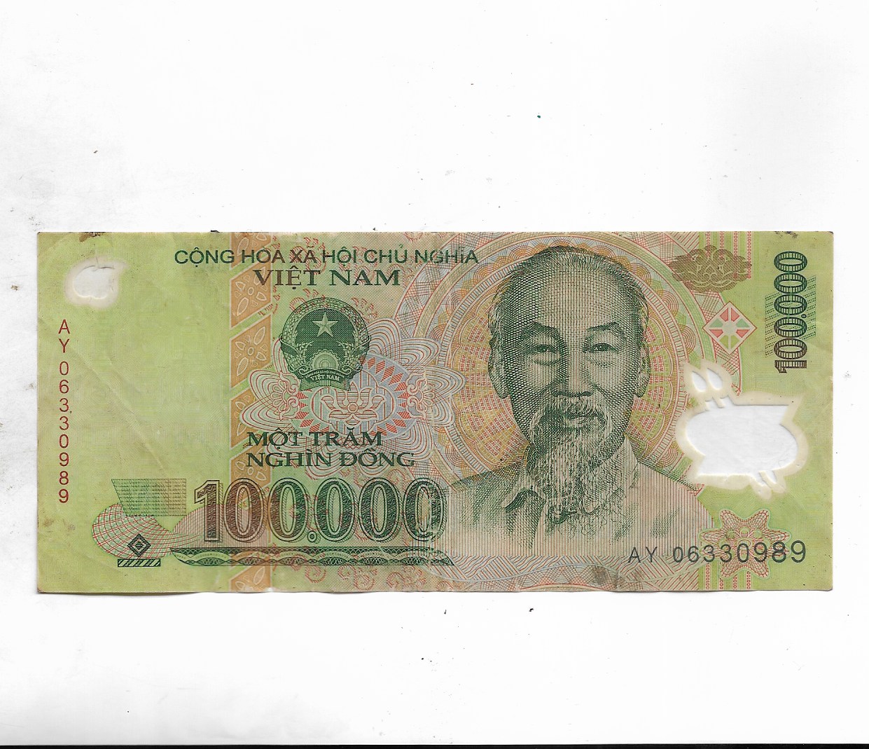 VIETNAM ~ 100,000 Đồng, POLIMER ~ RARE NOTE ~ B-25 – Indian Hobby Club