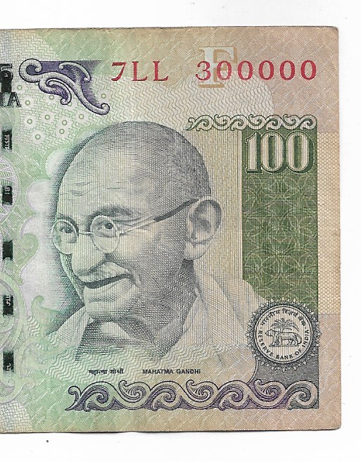 100 RUPEE ~ ” 300000 ” D.SUBBARAO, 2010 ~ FANCY SERIAL NO. NOTE ~ F-3/ ...