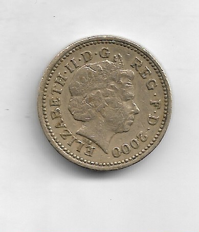 United Kingdom ~ 1 Pound – Elizabeth II 4th portrait; Welsh Dragon ...