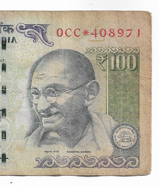 100 RUPEE ~ STAR NOTE ~ 2014, Inset “L”,” 0CC ” ~ RAGURAM JI RAJAN ...