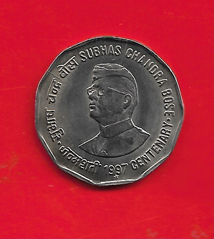 2 RUPEE ~ SUBHAS CHANDRA BOSE ~ 1997, HYDERABAD MINT ~ UNC RARE COIN ...