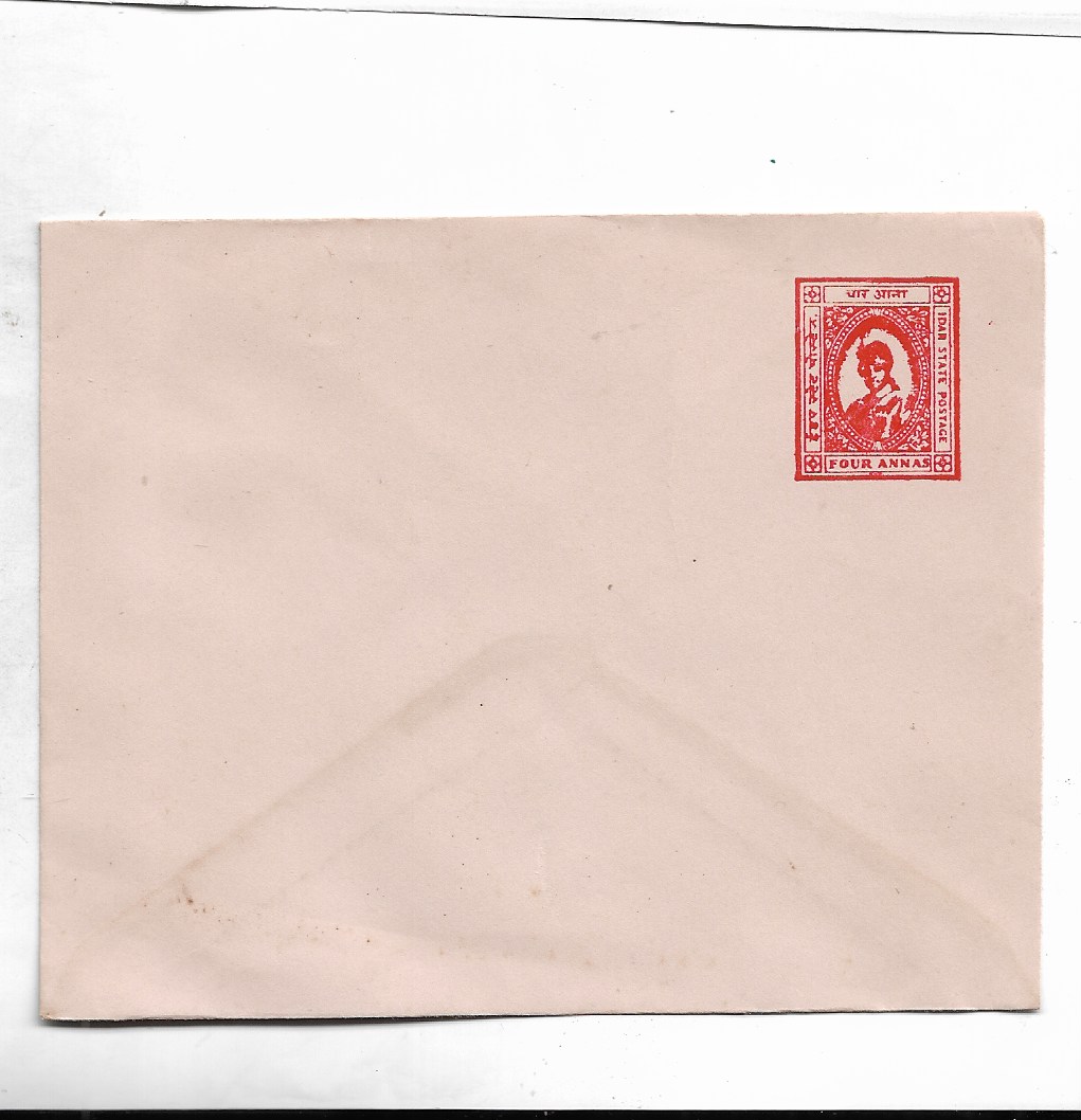 IDAR STATE ~ 4 ANNA ( RED STAMP ) ~ POSTAGE ENVELOPE ~ B-30 & E-21 ...