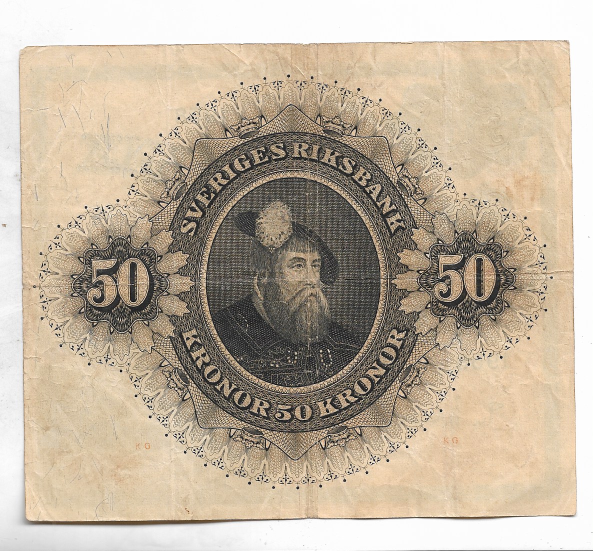 SWEDEN ~ 50 Kronor, 1958 ~ RARE OLD ISSUE NOTE ~ O-36 – Indian Hobby Club