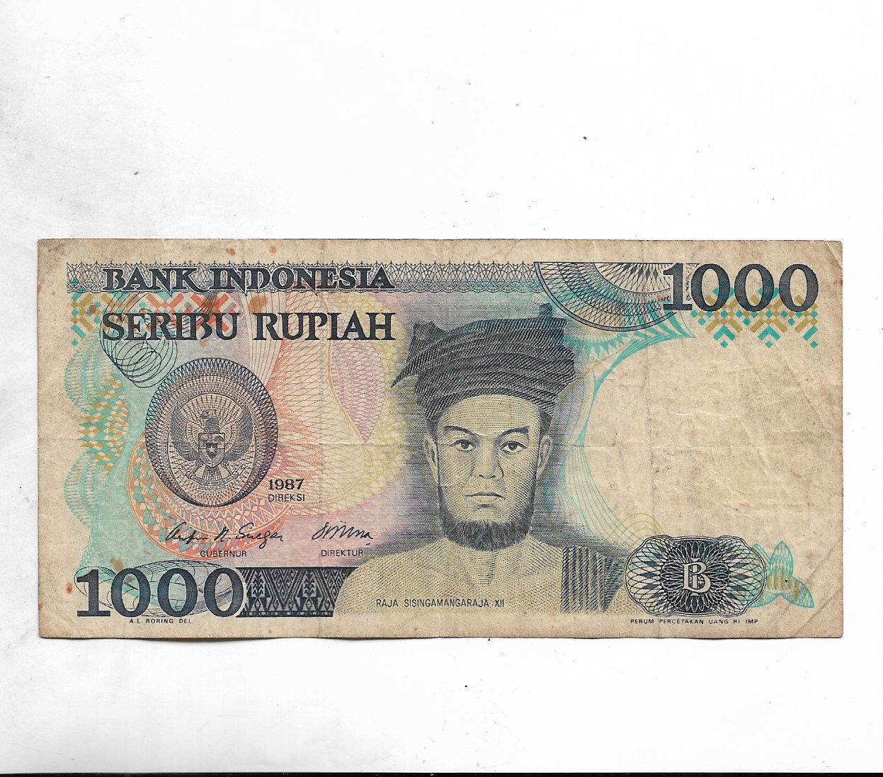 INDONESIA ~ 1000 Rupiah, 1987 ~ RARE NOTE ~ I-45 – Indian Hobby Club