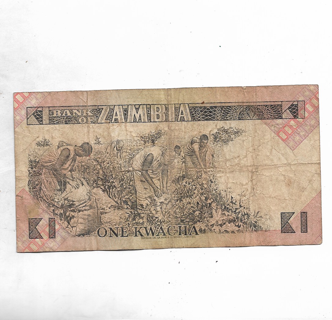 ZAMBIA ~ 1 Kwacha, 1980 ~ RARE NOTE ~ F-3/35 – Indian Hobby Club