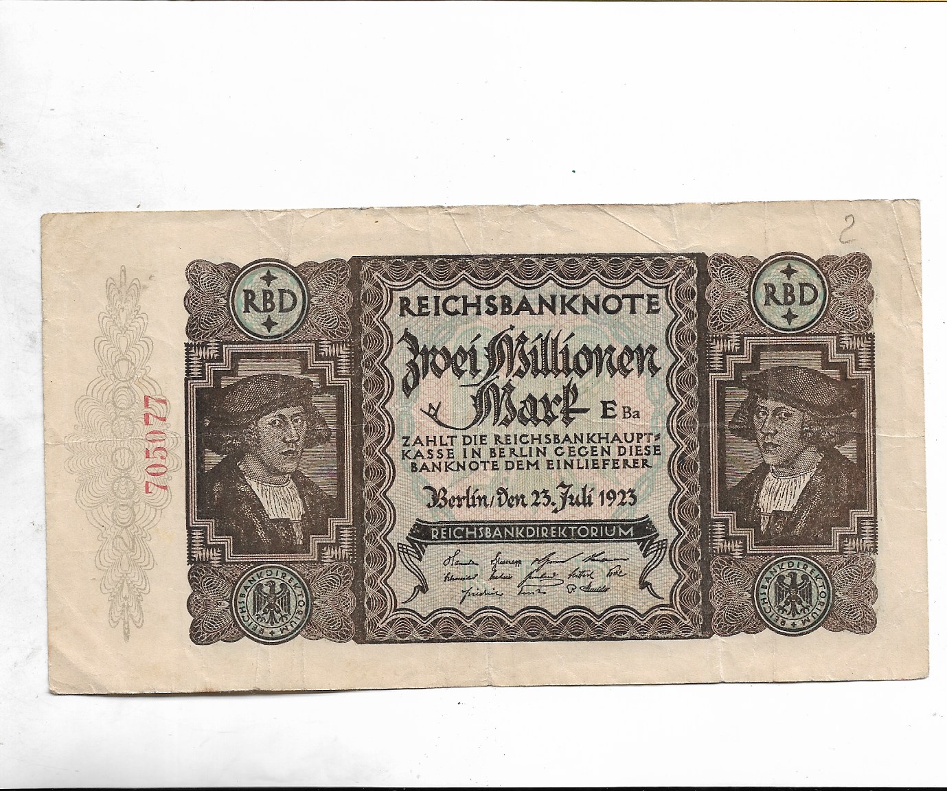 GERMANY ~ 2,000,000 Mark Reichsbanknote, 1923 ~ Weimar Republic (1918 ...
