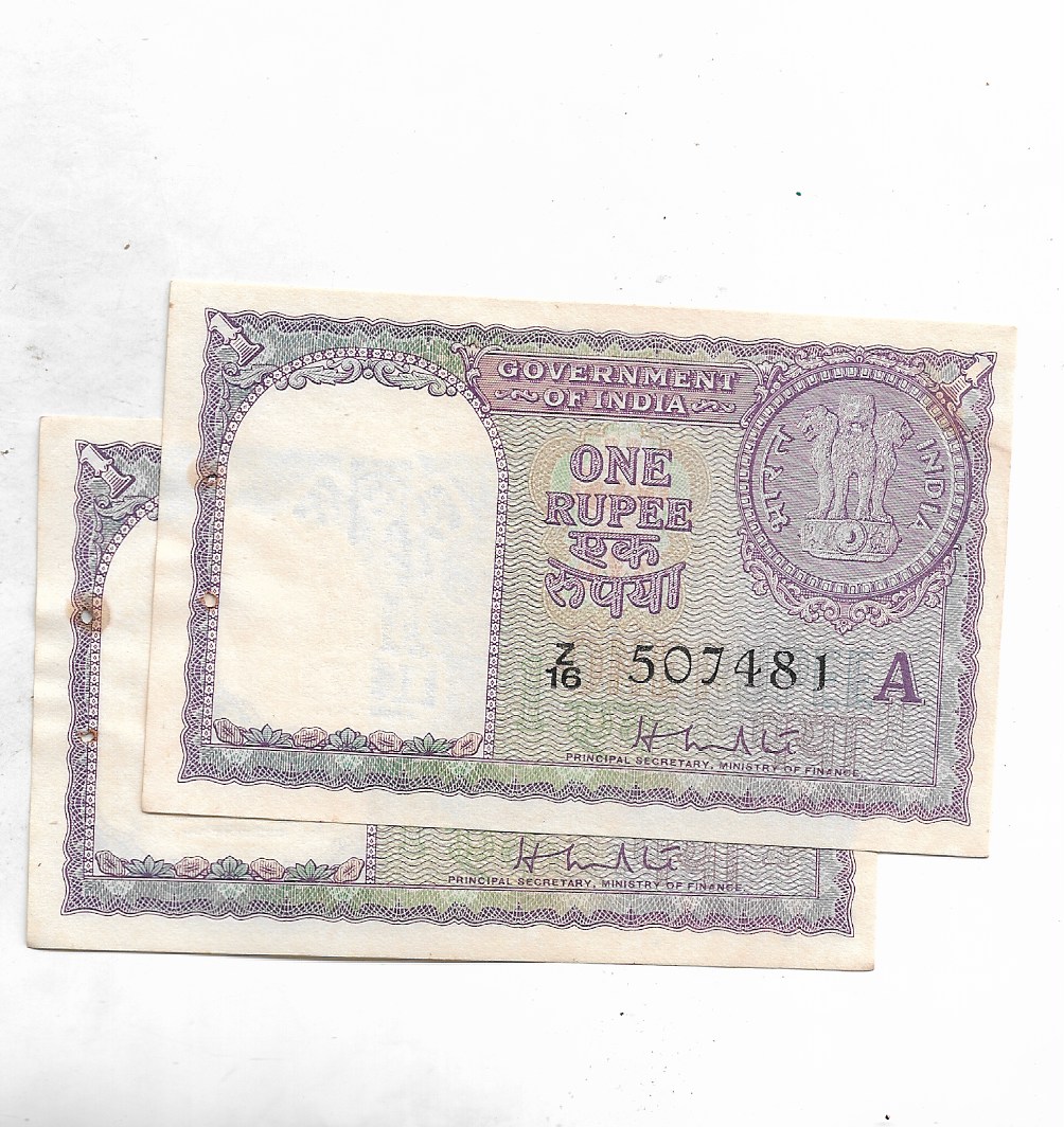 1 RUPEE ( A-8 ) ~ H.M.PATEL ~ “Z” PRIFIX, “A” INSET ~ 1957 ~ UNC RARE ...