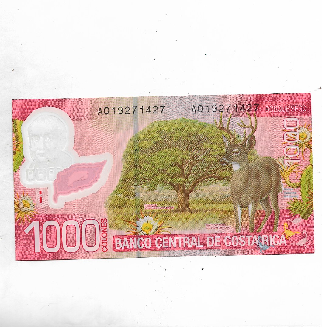 COSTA RICA ~ 1000 Colones, POLYMER RARE NOTE ~ F-4/4 – Indian Hobby Club