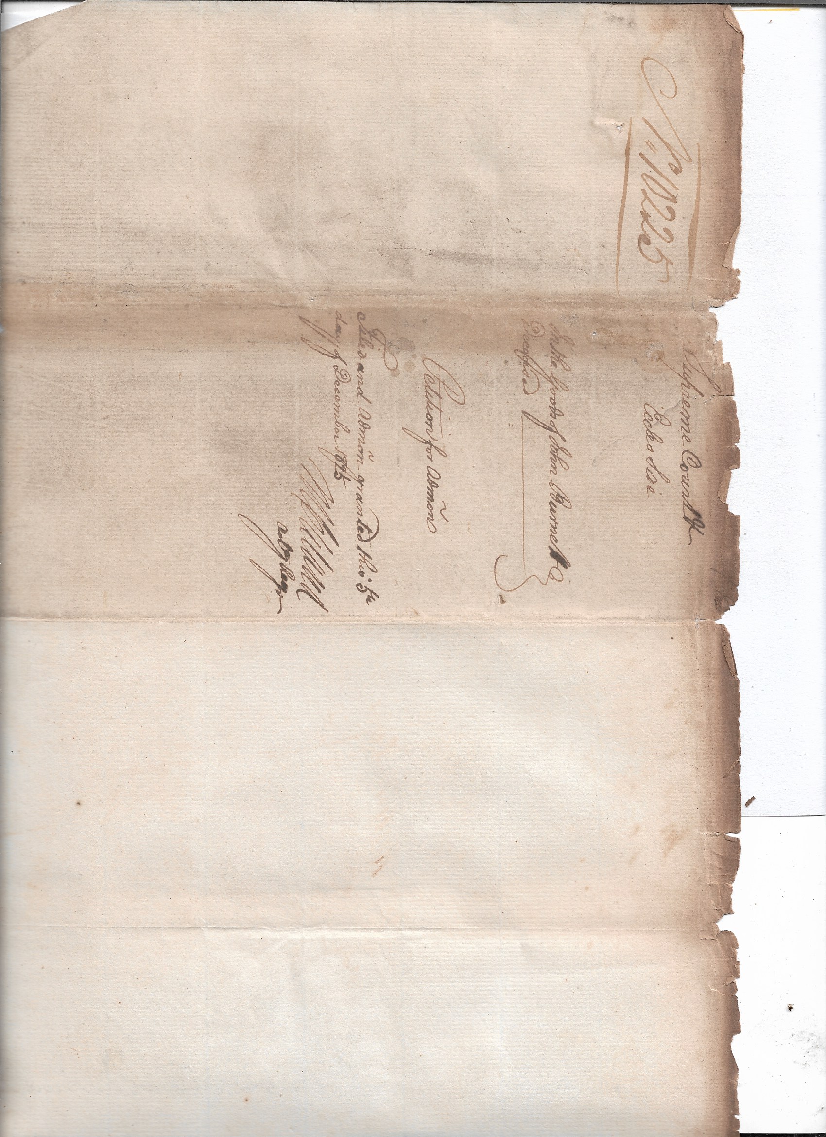 INDIA ~ OLD WILLIAM FORT ~ DOCUMENT ~ 1825 ~ WITH ORIGINAL Signature ES ...