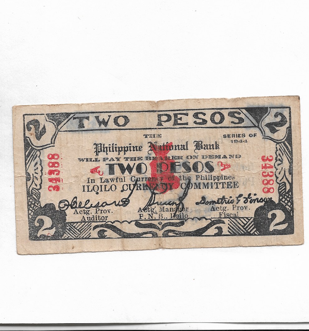 Province of Iloilo ~ 2 Pesos, 1944 ( THE PHILIPPINE NATIONAL BANK ...