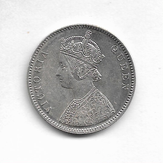 INDIA-BRITISH ~ 1 RUPEE – QUEEN VICTORIA ~ 1862 ( 0/4 DOT ) ~ SILVER ...