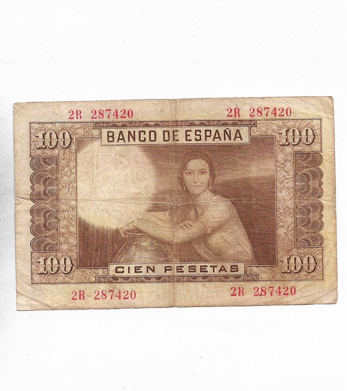 SPAIN ~ 100 Pesetas~ 1953~ RARE NOTE ~ B-8 – Indian Hobby Club