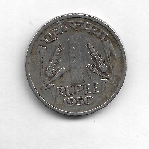 INDIA ~ 1 RUPEE ~ 1950 ~ RARE NICKEL COIN ~ G-16 – Indian Hobby Club