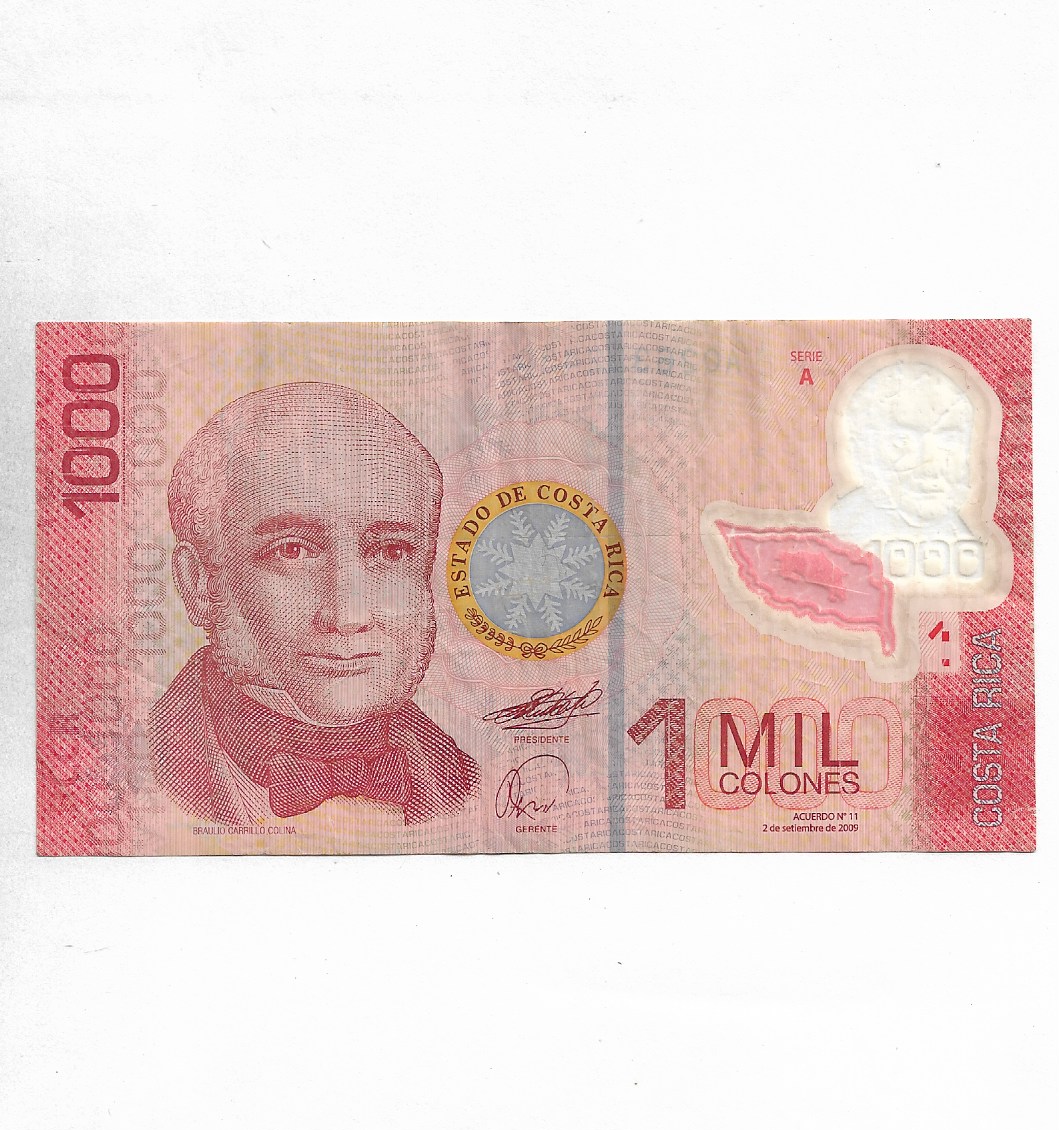 COSTA RICA ~ 1000 Colones, POLYMER RARE NOTE ~ F-5/19 – Indian Hobby Club