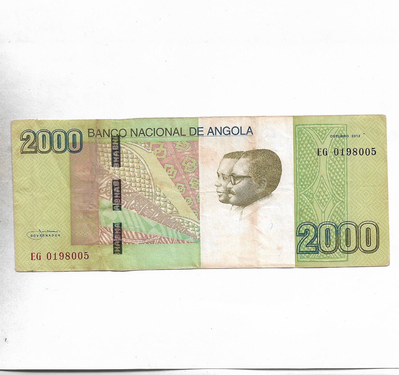 Angola ~ 2000 Kwanzas, 2012 ~ RARE NOTE ~ F-2/3 – Indian Hobby Club