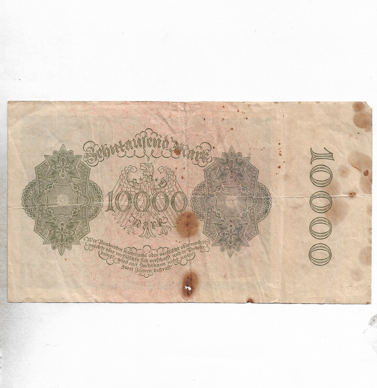 GERMANY ~ 10000 MARK ( Weimar ) ~ OLD ISSUE ~ 1922 RARE BIG NOTE ~ A-54 ...