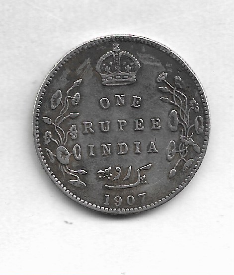 INDIA BRITISH ~ 1 Rupee – Edward VII ~ 1907 ~ RARE COIN ~ E-24 – Indian ...