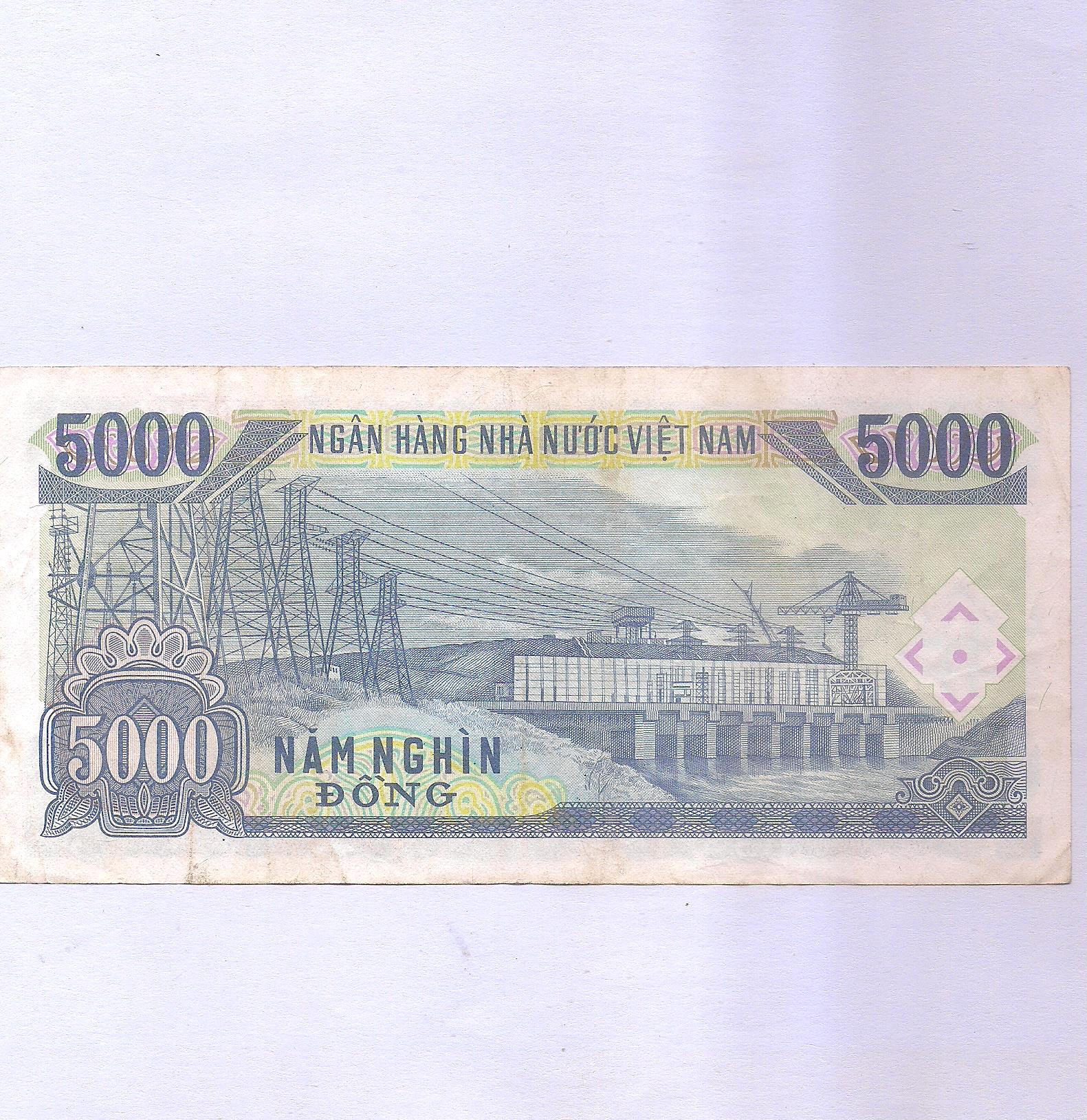 Vietnam ~ 5000 Đồng~1991~ RARE NOTE ~ A-85 – Indian Hobby Club