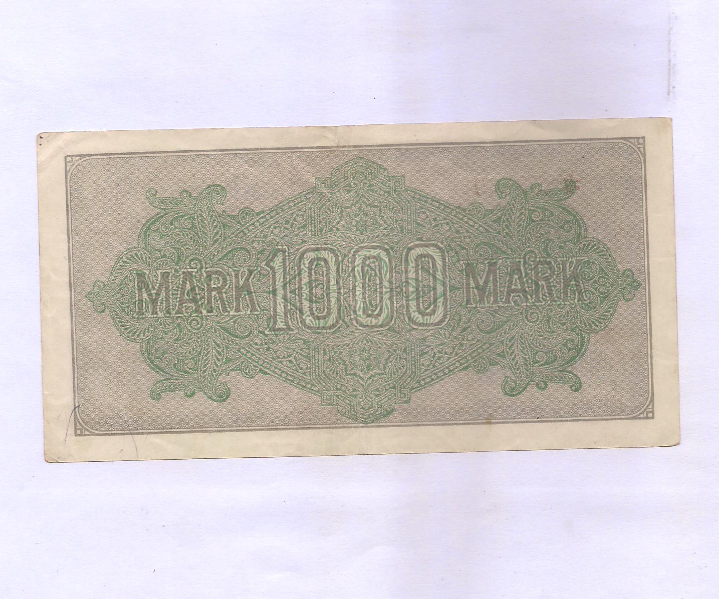 Germany ~ 1000 Mark,Reichsbanknote ~ 1922~ RARE NOTE ~E-27 – Indian ...