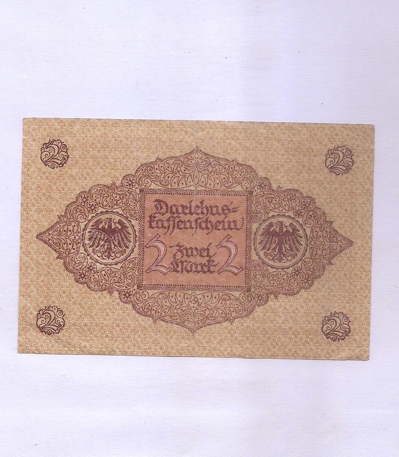 GERMANY ~ 2 Mark Darlehnskassenschein ~ 1920 ~ RARE NOTE ~A-24 – Indian ...