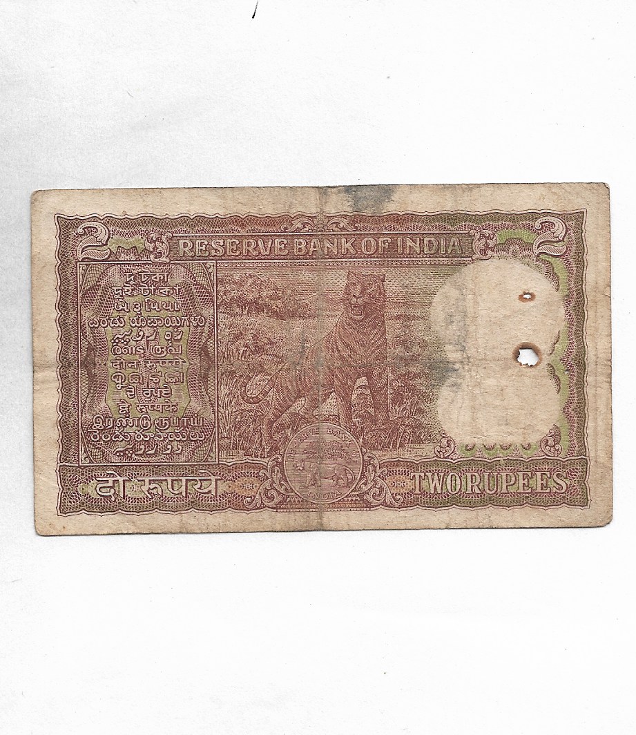 2 RUPEE ~ DIAMOND ISSUE ~ P.C.BATTACHARAYA ~ “A” PRIFIX, RARE NOTE ~ A ...