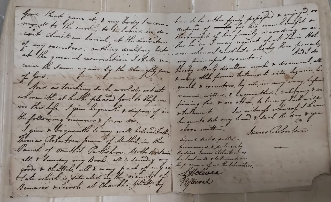 INDIA ~ OLD WILLIAM FORT ~ DOCUMENT ~ 1833 ~ WITH ORIGINAL Signature ...