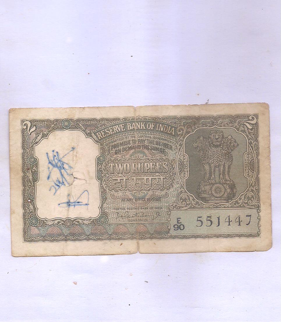 5 RUPEE ~ P.C. BHATTACHARAYA ~ DIAMOND ISSUE ~ “E” PRIFIX ~ RARE NOTE ...