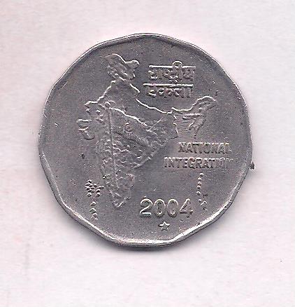 2 RUPEE ~ REGULAR ISSUE ~ 2004, HYDERABAD MINT ~ RARE COIN ~ U-9 ...